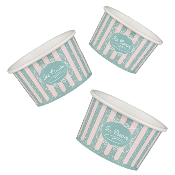 Ice Cream Pots Embhlitfe 24 Pcs Paper Ice Cream Cups,240 ML Hawaiian ...